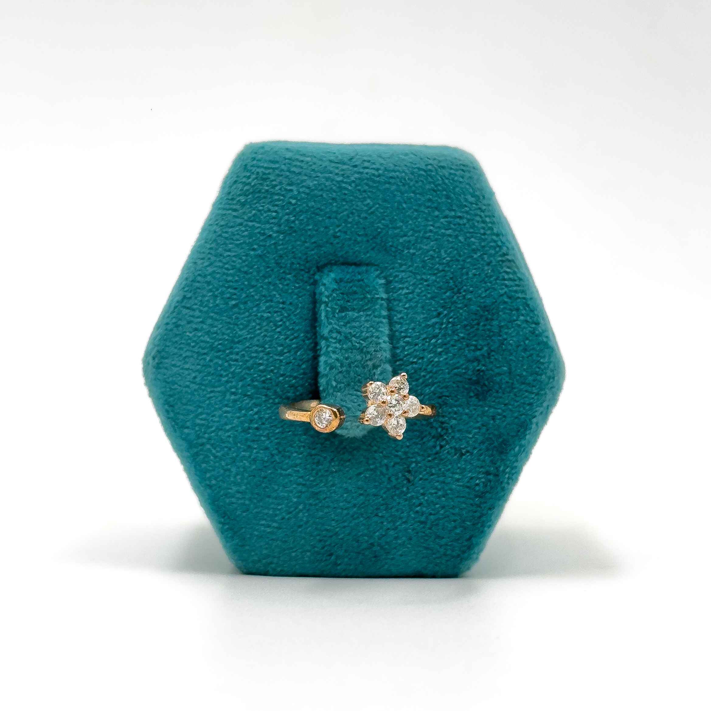 Connecting Flower Rose Gold Ring – Saatvik Silver